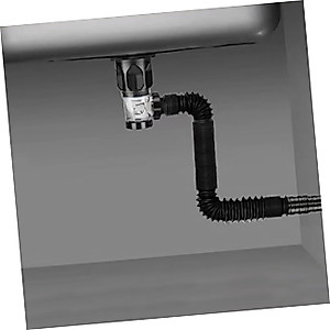 ORFOFE Sewer Drain Bathroom Sink Drain Kit Kitchen Sink Drain Tail Flexible Drain Sink Parts Sink Extension Drainage Drain Sewer Stainless Steel Components