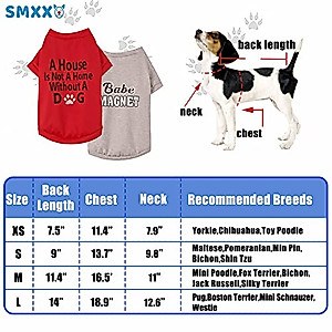 SMXXO 4 Pack Printed Dog Shirt,Dog Summer Shirt for Cats Small Dogs,Cool Dog Outfit for Boy Girl,Stretchy Pet Clothing Small Dog Sweatshirt,Cat Clothes Ropa para Perros