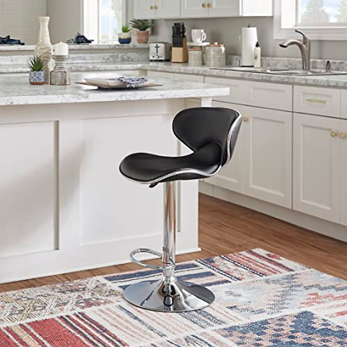 Powell Furniture Powell PU, Chrome/Black Barstool