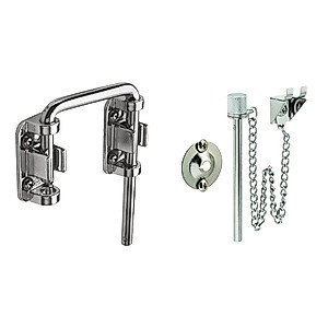 Prime-Line Products U 9847 Patio Sliding Door Loop Lock, Chrome & Defender Security U 9858 Sliding Patio Door Lock Pin, 2-5/8 inch, Chrome Finish