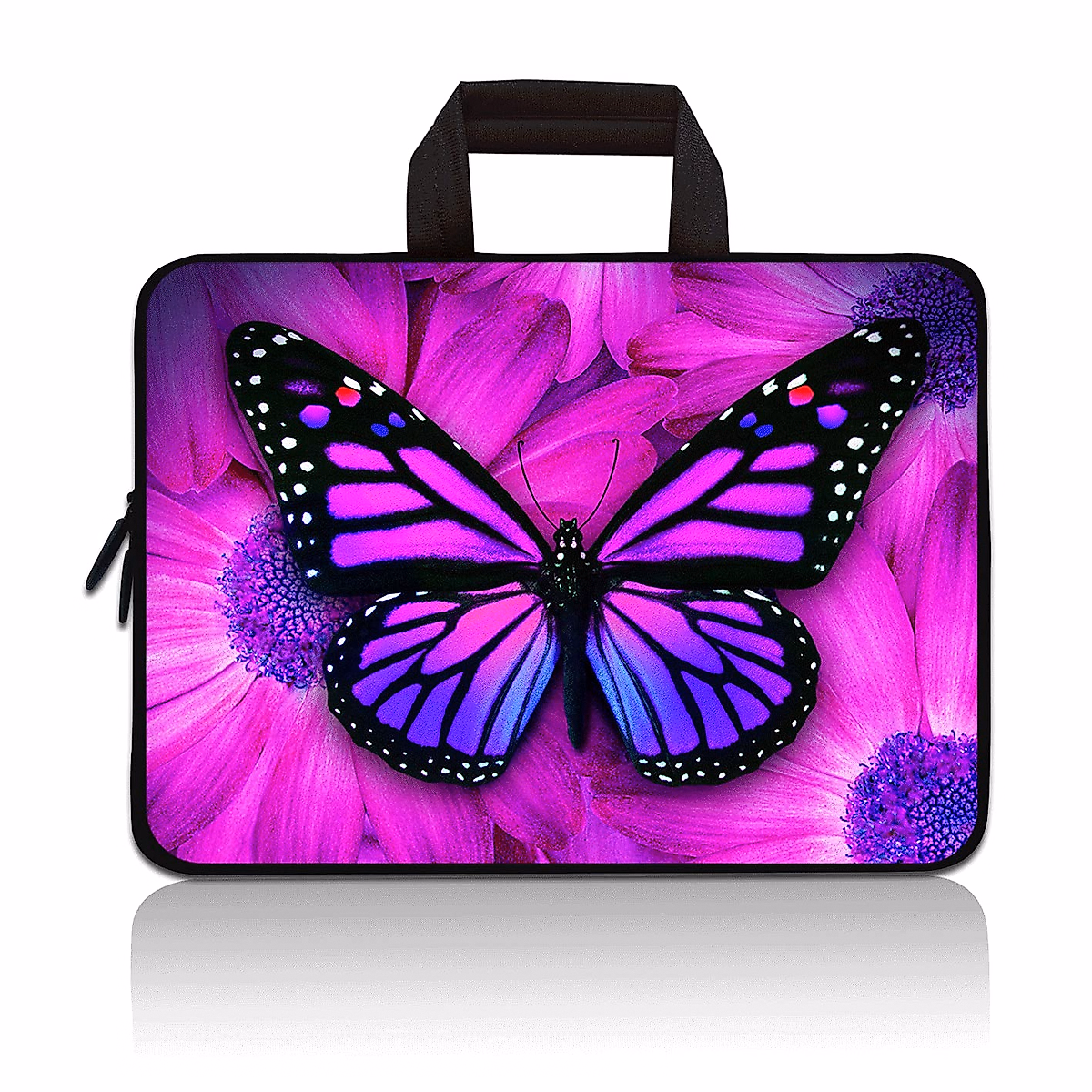 Universal 7-9 inch Tablet Sleeve Ultra-Portable, Neoprene Carrying Sleeve Case Bag Compatible With 7" 8" 8.5" 8.9" 9" Apple iPad Mini, Samsung, Google, HP, Acer (Purple Butterfly)
