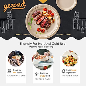 Gezond 250Pcs Disposable Paper Plates Set, Compostable Plate Sugarcane Utensils Eco Friendly Dinnerware Kit Includes 50 Biodegradable Plates, Forks, Knives and Spoons for Brithday Party Camping