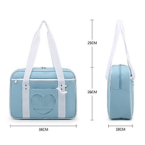 Lanpet Women’s Shoulder Bag Heart Shape Japanese Bags Kawaii Purse JK Large Anime Purse for Lolita Comic Handbag