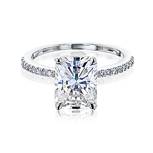 Kobelli 2.80ct Moissanite Radiant Petite Shank Engagement Ring 14K Gold - white-gold / 6.5 G-H
