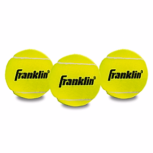 Franklin Sports Practice Tennis Balls - Official Size Low Pressure Tennis Balls - Great for Training + Practice - 3 Count (Pack of 1), Can of Low Bounce All Court Surface Tennis Balls