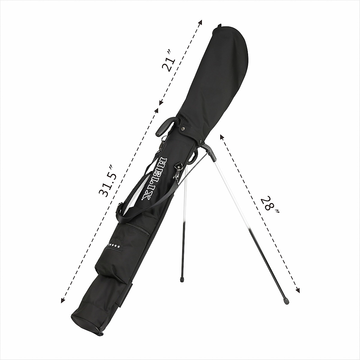 HELIX Lightweight Portable Golf Carry Bag with Shoulder, Practice Sunday Bag (Black)