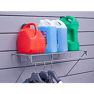 Crownwall Universal Slatwall Steel Wire Shelf with Rail, 2-Pack (24-in x 12-in)