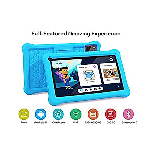 Kids Tablet Android 11 Tablet 7 inch for Kids, 3GB RAM 32GB ROM 128GB Expand,Google Certificated, Kids Software Pre-Installed, Bluetooth, WiFi.……