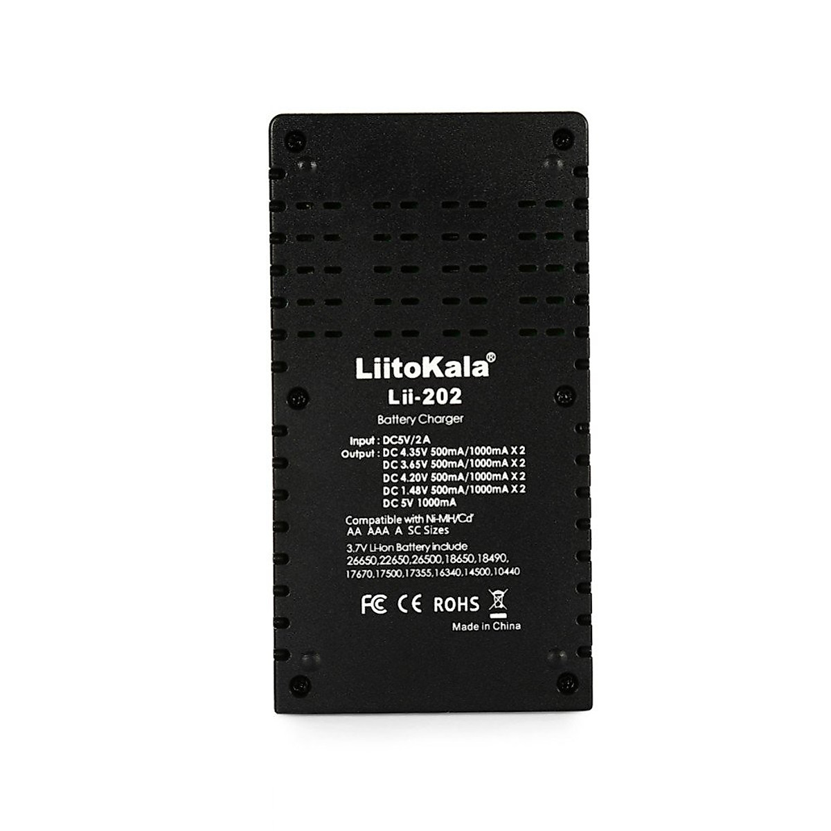 2-Bay USB Smart 18650 Battery Charger，Smart Multifunctional Battery Charger for 18650 26650 14500 16340 10440 RCR123,3.2V LiFePO4,1.2V Ni-MH Ni-Cd AA with 2 LED Indicators