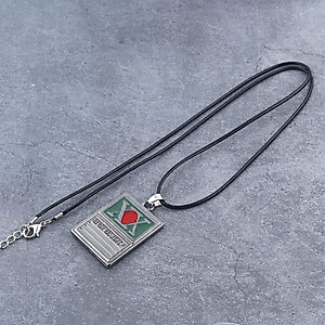 HxH Themed Hunter License Keychain Necklace Set - Hunter Killua GON Anime Key Chain - Halloween Cosplay Gifts for Women Men