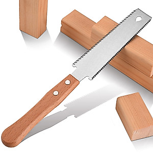 WEIMELTOY Small Woodworking Hand Saw, 6 inch Flexible Blade Double edge TPI 17/11 Pull Saw for Craft, Hobby, DIY, Non Slip Wood Handle Garden Trim Saw, Sharp and Light Woodworking Tools