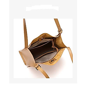Aiwanning Genuine Leather Bucket Handbags for Women Tote Shoulder Bag Hobo Bag Purses (Black)