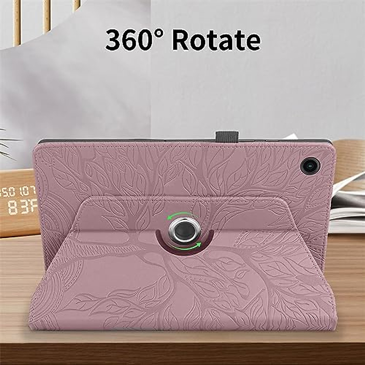 for Samsung Galaxy Tab A8 10.5 (2021) SM-X200 X205 Tablet Case TPU + PU Leather Kickstand Cover with Auto Wake/Sleep [Tree of Life]- 02