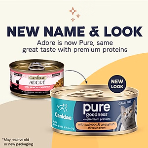 Canidae Adore Premium Wet Cat Food, Morsels with Salmon and Whitefish in Broth, 2.46 Ounce (Pack of 24), Grain Free