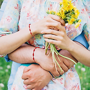 24 Pieces Red Braided Bracelets Adjustable Red Cord Bracelet Knotted Kabbalah Protection Amulet Bracelets Handmade Friendship Bracelets for Women Men Teens Success Prosperity Good Luck (Simple Style)