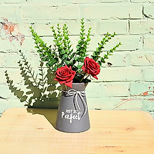 Mandy's 12pcs Green Artificial Eucalyptus Leaves with Individual Stem for Flower Bouquet Centerpiece Home Wedding Decorations