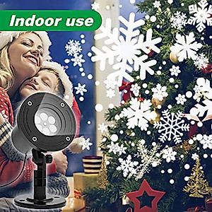 Christmas Lights Outdoor Lights Outside LED Projector Halloween Decorations Waterproof White Moving Snowflake Landscape for Christmas, Holiday, Birthday, Wedding, Party, Garden
