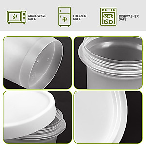 ISUSSER 10 Pack 2oz Reusable Small Plastic Containers with Screw Lids, Small Food Storage Freezer Containers, Deli Containers Stackable Food Storage Jars, Sauce Condiment Jars Lunch Box Accessories