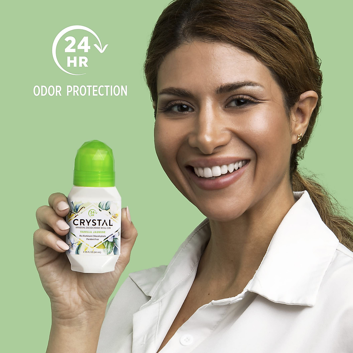 Crystal Deodorant - Mineral Roll on Vegan Deodorant for Women and Men, Vanilla Jasmine - 2.25 fl. oz. (Pack of 3)