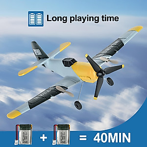 OMNANGO RC Plane 3 Channel BF-109 Airplane,2.4GHz 6-axis Gyro Stabilizer RTF Glider Aircraft Plane or Beginners Adults Kids with Xpilot Stabilization System Fighter