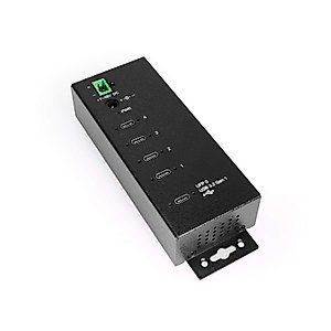 4-Port USB-C 3.2 Hub w/ 15KV ESD Surge Protection DIN Rail Mount