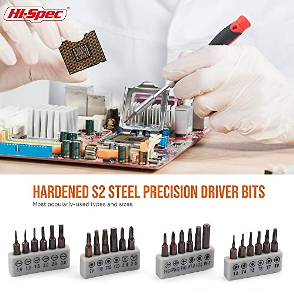 Hi-Spec 38pc Electronics Repair & Opening Tool Kit Set for Laptops, Phones, Devices, Computer & Gaming Accessories. Precision Small Screwdrivers with Pry Tools