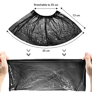 SATINIOR 400 Pieces (200 Pairs) Disposable Boot and Shoe Covers for Floor, Carpet, Shoe Protectors, Durable Non-Slip (Black)