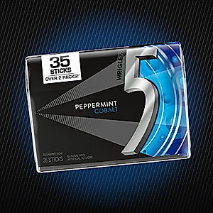 5 GUM Sugar Free Chewing Gum, Peppermint Cobalt, 35-stick pack (6 packs)