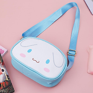 Cute Anime Kitty Wallet Kitty Cat Purse Crossbody Shoulder Bag Coin Pouch for Women Girls (Crossbody, Cinnam)