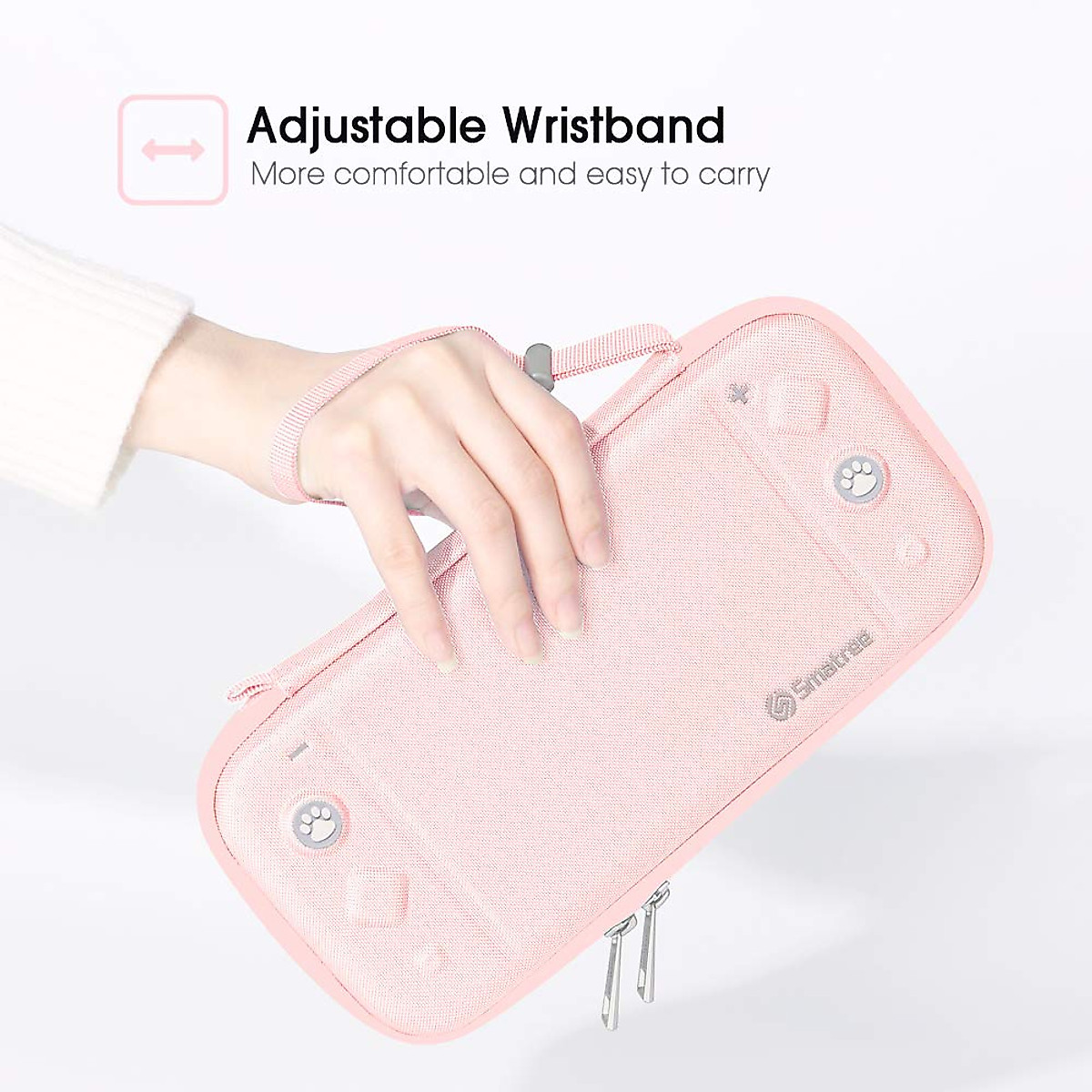 Smatree Hard Shell Carry Case for Nintendo Switch with 10 Game Cartridges, Protective storage Case for Travel（Pink）