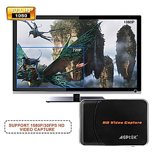 1080P HDMI Video Capture Card HD Game Recorder Compatible with Xbox One/360/ PS4/ Wii U/Nintendo Switch and Support Mic in for Commentary - No PC Required