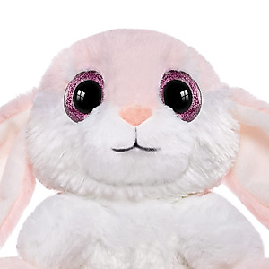 Nleio Bunny Stuffed Animal, 8.5" Plush Bunny Rabbit Stuffed Animals with Floppy Ears, Cuddly Soft Plush Toys Huggable & Washable, Easter Birthday Gift for Babies Toddlers Kids Boys Girls (Pink)