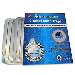 Clothes Moth Traps (6 Count) with Pheromones Lure, Powerful Moth Traps For House, wool clothes and carpet