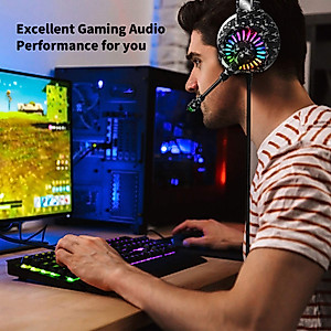 ZIUMIER Camo Gaming Headset for PS4, PS5, Xbox One, PC, Laptop, Mac, Nintendo, 3.5MM Wired Gaming Headphones with Microphone, Bass Surround, LED Light, Camouflage