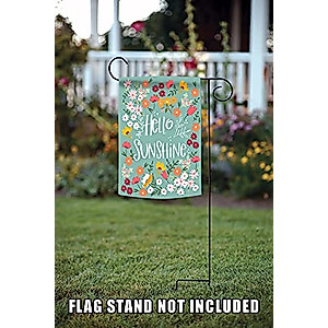Toland Home Garden 1112560 Hello Sunshine Spring Flag 12x18 Inch Double Sided Spring Garden Flag for Outdoor House Flower Flag Yard Decoration