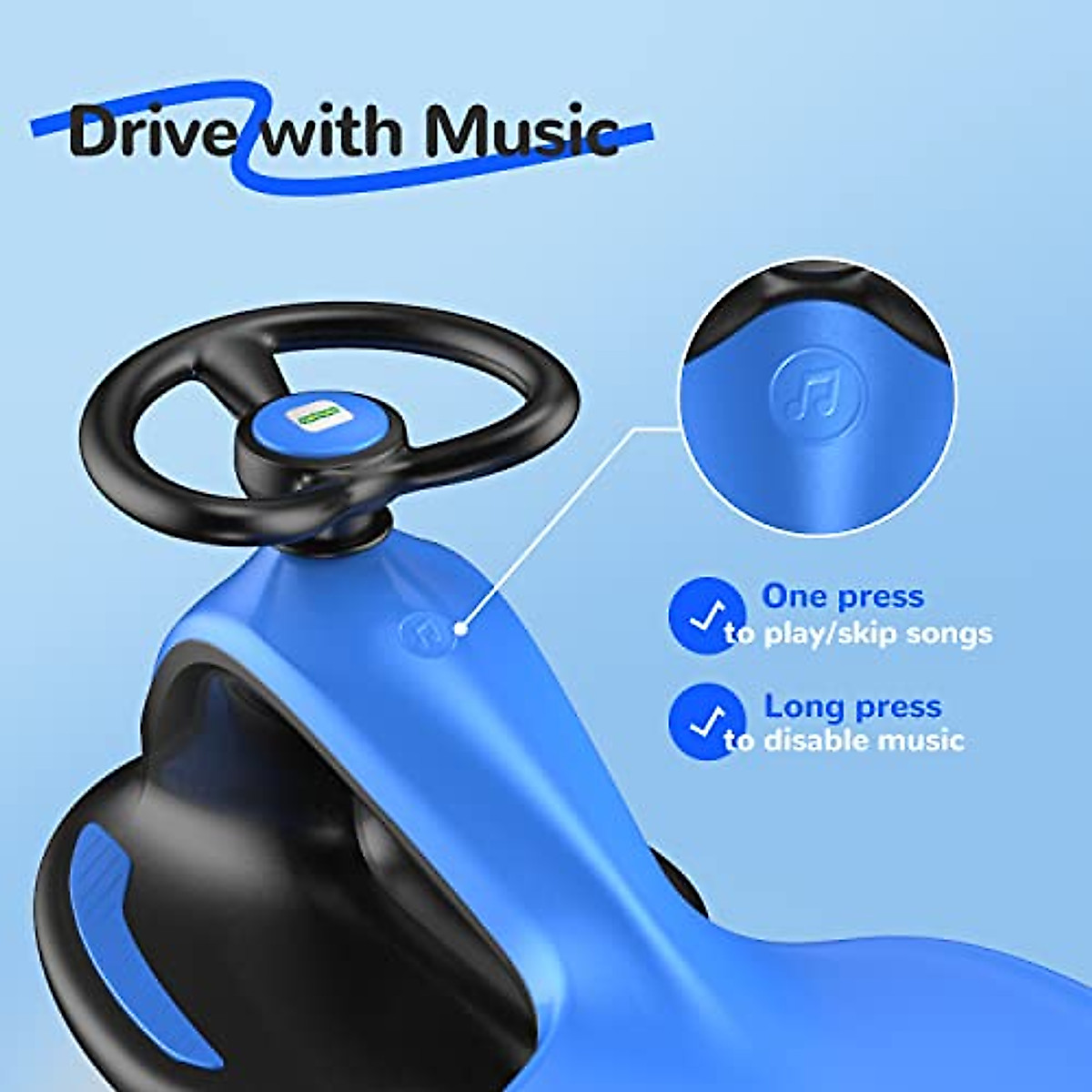 Electric Wiggle Car Ride On Toy, ANPABO 2 in 1 Wiggle Car with Rechargeable Battery and Pedal, Anti-Rollover Wheels with Colorful Lights, Swing Car for Toddlers and Kids Age 3 Years up