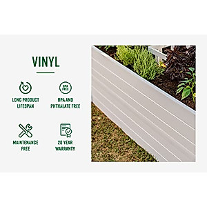 Vita VT17104 48in x 7.5in GRO Grid Garden Bed, 7.38" H, White