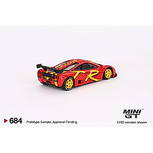 True Scale Miniatures McLaren F1 GTR Red with Yellow Graphics 1996 Presentation Limited Edition to 5040 Pieces Worldwide 1/64 Diecast Model Car