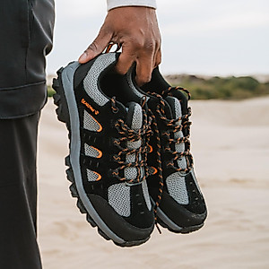 BEARPAW Men's Blaze Black/Orange Size 8 | Men's Outdoor | Men's Hiking Boot | Comfortable Hiking Boot