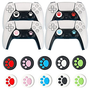 2PCS Cute Cat Paw Claw Analog Thumb Stick Grips Joystick Cover Cap for PS5 PS4 Pro PS3 Controller Thumbstick Cap for Xbox 360 Xbox One Slim X Elite Switch Pro Controller (Pack 9)