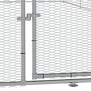 PawHut Large Chicken Coop Metal Chicken Run with Waterproof and Anti-UV Cover, Spire Shaped Walk in Fence Cage Hen House for Outdoor and Yard Farm Use, 1.26" Tube Diameter, 9.8' x 26.2' x 6.4'