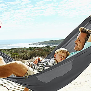 Gold Armour Hammock, Brazilian Style Hammock with Tree Straps for Hanging Durable Hammock, Portable Single Double Hammock for Camping Outdoor Indoor Patio Backyard (Dark Gray)