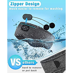 Sleep Headphones Bluetooth Sleeping Headband: 10Hrs Wireless Music Eye Mask with Soft Cozy Earbuds Comfortable Earphones for Side Sleepers - Comfy Head Band Ear Buds Men Women Gifts (Medium)