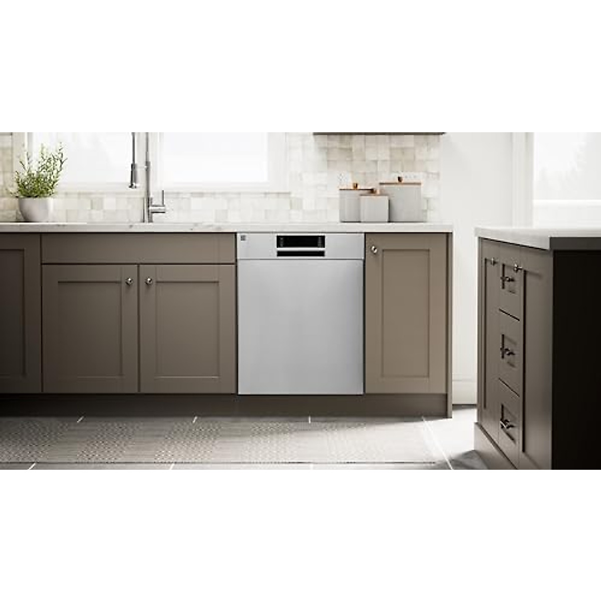 Kenmore 24" Built-In Stainless Steel Tub Dishwasher with EasyFlex 3rd Rack, SmartWash, UltraWash Plus, TurboDry, and Adjustable Rack, Energy Star Certified, Fingerprint Resistant Stainless Steel