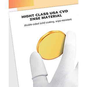 Inccala CVD ZnSe CO2 Laser Lens Laser Mirror 20mm/0.79" FL101.6mm/4" T2.2mm Meniscus Focus Lens for CO2 Laser Engraving Cutting Machine