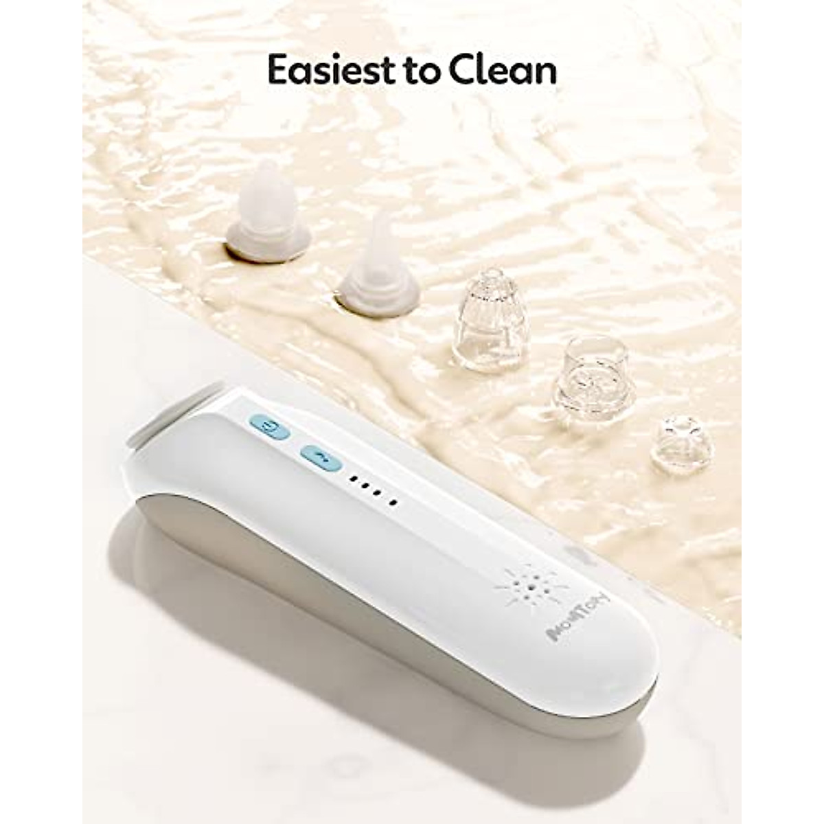 Nasal Aspirator for Baby, MOMTORY Electric Baby Nose Sucker, Powerful Booger Sucker Nose Cleaner with 3 Speeds of Suction, Music Function, 2 Silicone Tips, Fast Charging for 60 Days Use