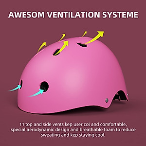 Kids Bike Helmet Toddler Helmet for Kids 3-8 Adjustable Kids Helmet Boys Girls Kids Bicycle Helmet Skateboard Helmet Multi-Sport Safety Cycling Skating Scooter Toddler Bike Helmet (Pink Small)