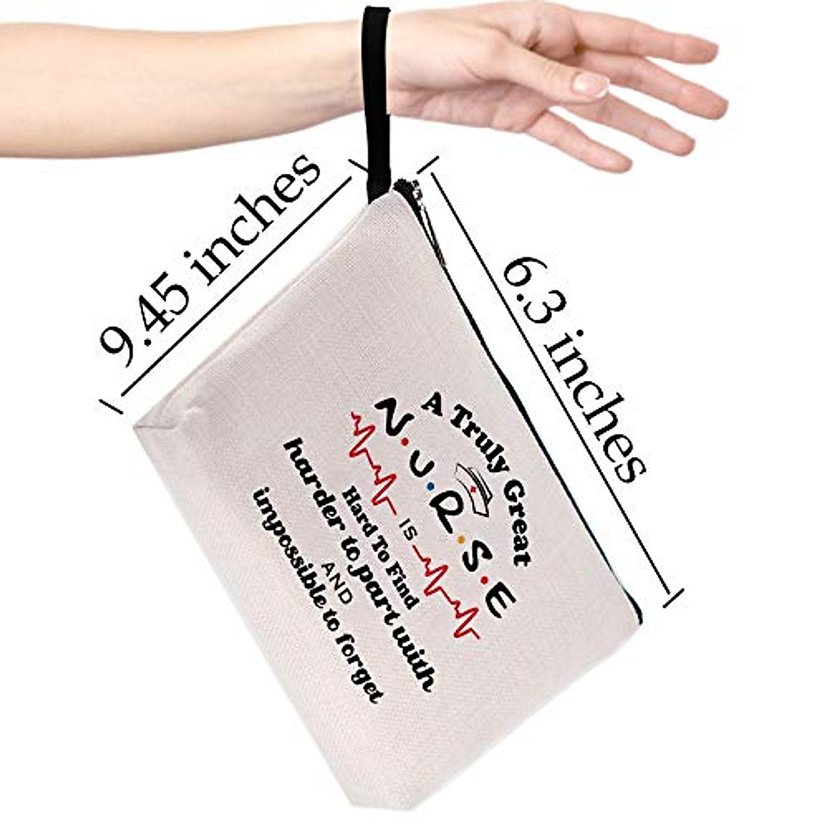Hanamiya Na A Truly Great Nurse is Hard to Find-Makeup Bag, Nurse Gifts for Women, Christmas Gifts for Nurses - Nursing, Nurse Practitioner Gifts - Funny Nurse Appreciation Gifts