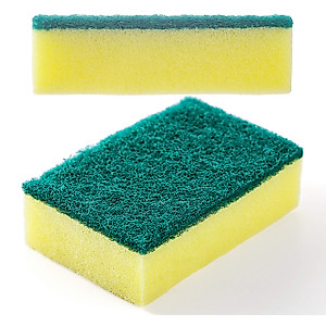 Sponge Holder for Kitchen Sink Modern Farmhouse White Ceramic Sponge Caddy with Drip Tray & Includes Two Sponges by Salbree (White, 1)