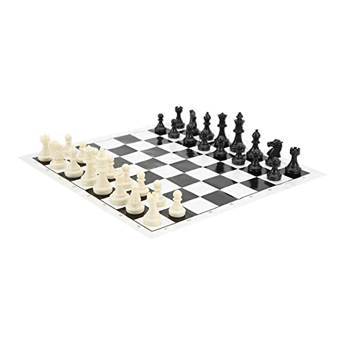 SPYMINNPOO Chess Set,32 Plastic Medieval Chess Pieces Foldable Roll-Up Chess Board International Chess Game Portable Travel Chess Board Game Sets Leisure Sports